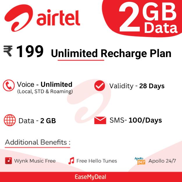 Airtel 199 Data Recharge Plan | Airtel 199 Plan Detail